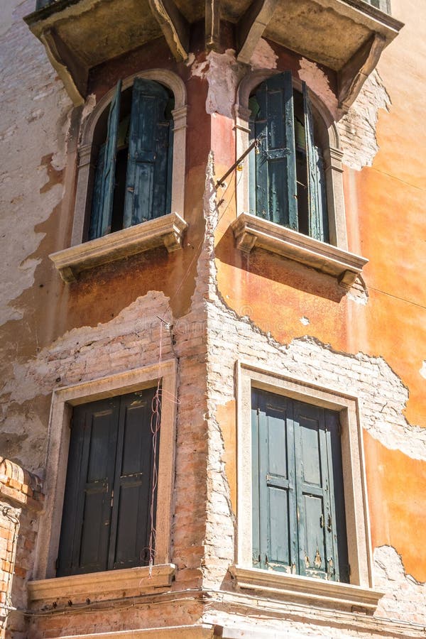 Traditional Venetian Window with Shutters, Venice, Italy Stock Photo ...
