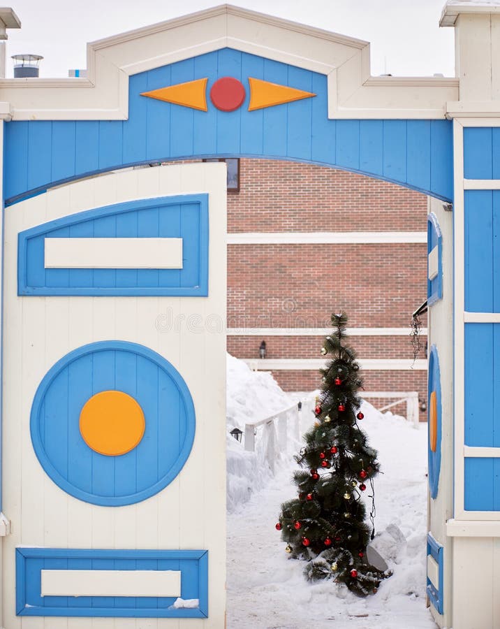 Traditional Village Gate with Bright Patterns Stock Photo - Image of ...