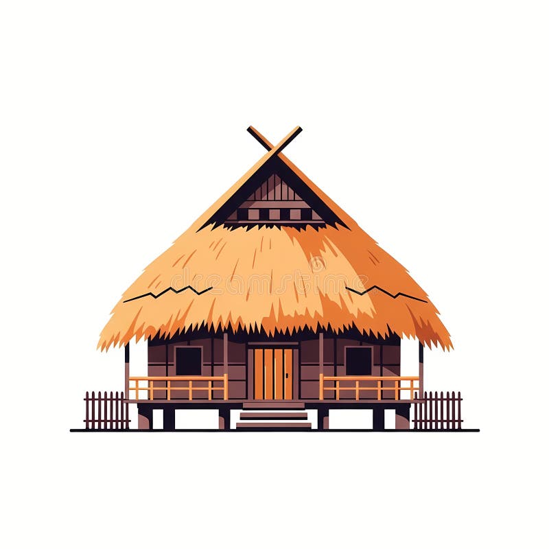 Traditional Village Hut Vector Art Stock Vector - Illustration of clean ...