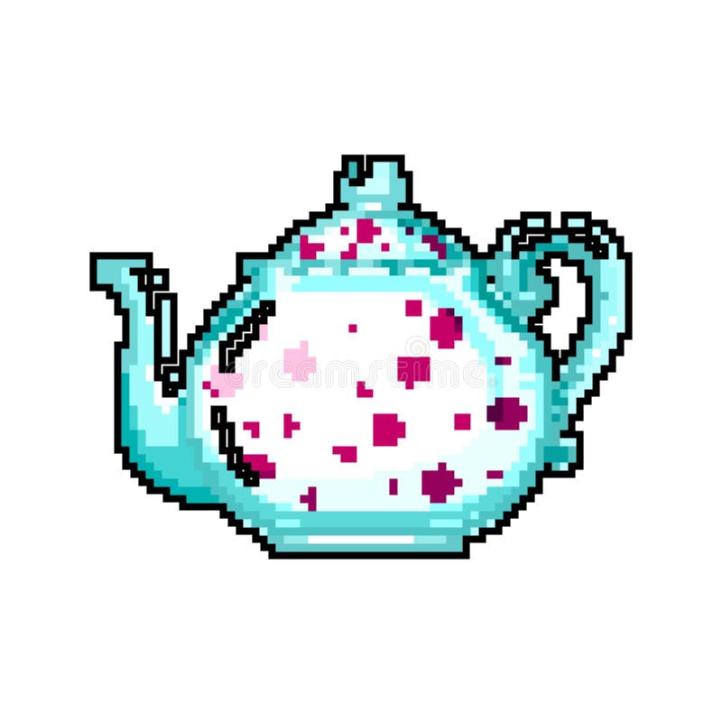 Traditional Vintage Teapot Game Pixel Art Vector Illustration Stock ...