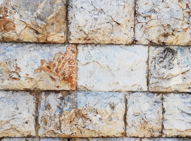 Traditional Wall in Greece Made of Beige Stone Blocks Stock Photo ...