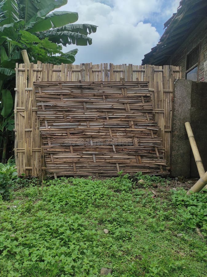 Traditional Wall Made of Woven Bamboo Stock Image - Image of bamboo ...