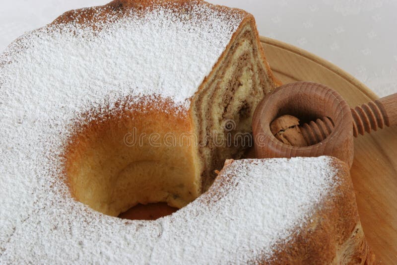 Traditional Walnut Cake Cut Off with Wooden Nut Cr Stock Photo - Image ...