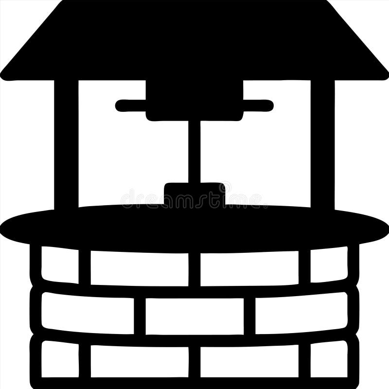 Traditional Water Well Silhouette Vector for Graphic Design and ...