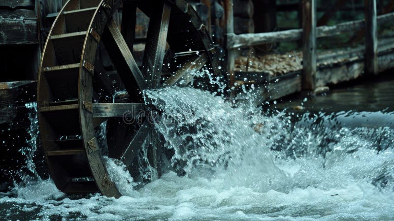 A Traditional Waterwheel Providing Power for an Old Sawmill Stock Photo ...