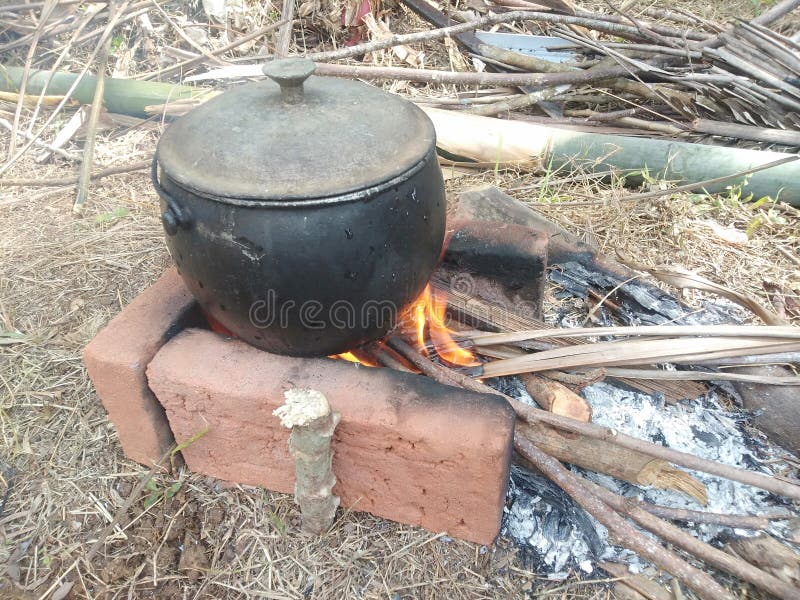 Traditional Way of Cooking Rice Stock Photo - Image of vehicle, cooking ...