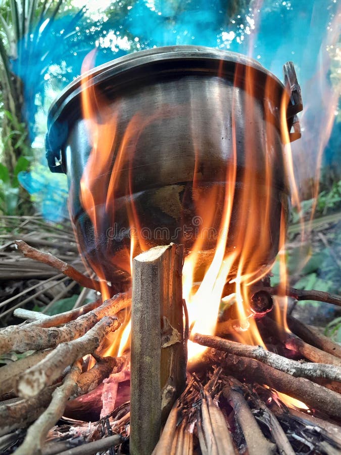 Traditional Way of Cooking Rice Stock Photo - Image of fish ...