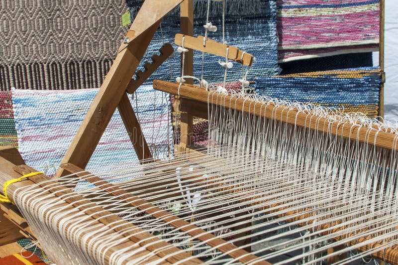 Traditional Weaving Loom stock image. Image of technology - 154543163