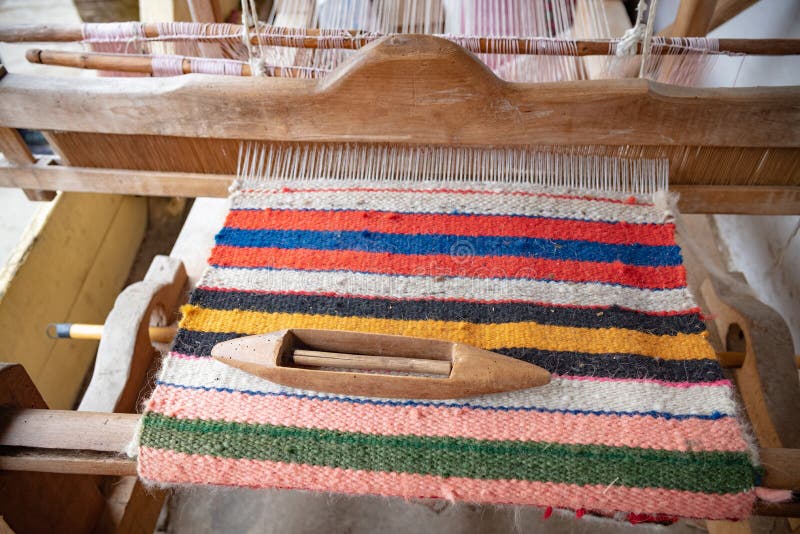 Traditional Weaving Machine Made by Wood Stock Photo - Image of tesut ...