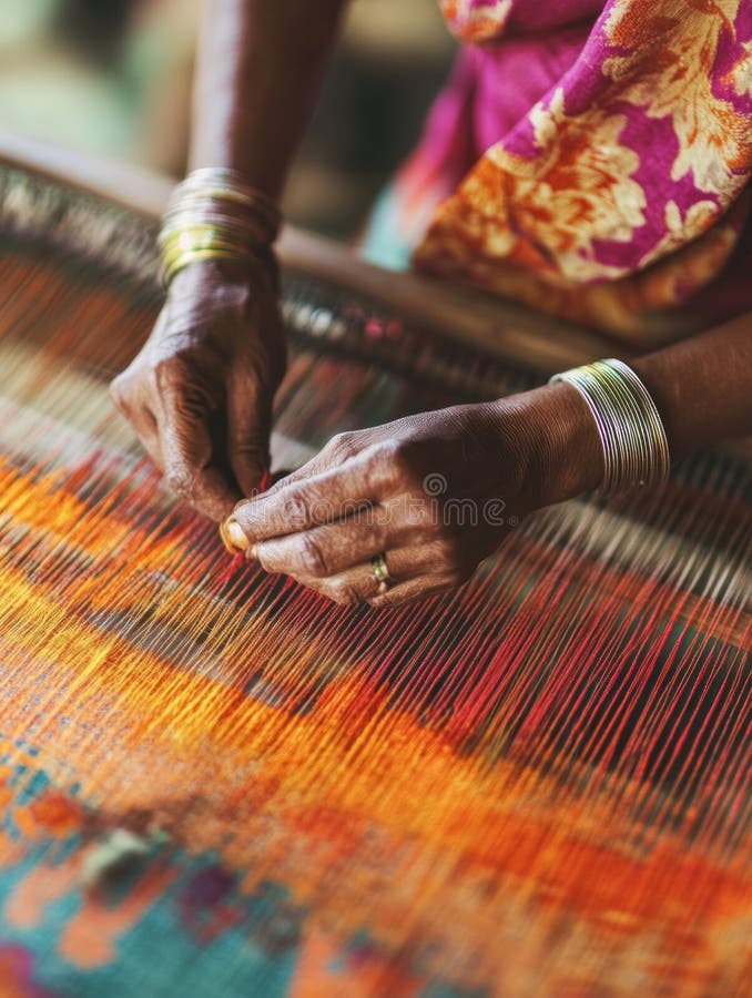 Traditional Weaving Techniques. Artisan Crafting Colorful Textiles by ...