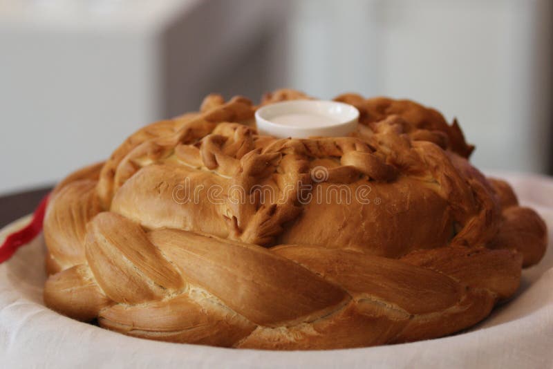 Traditional Wedding Loaf with Salt. Stock Photo - Image of appetizing ...