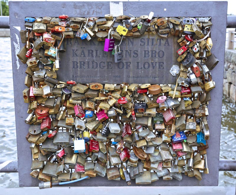 Traditional wedding locks editorial stock photo. Image of heart - 64093543