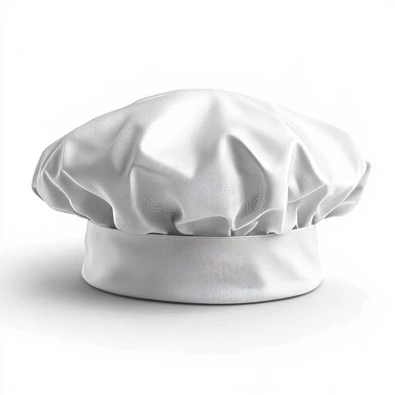 A Traditional White Chef S Hat Set Against a Pristine White Backdrop ...