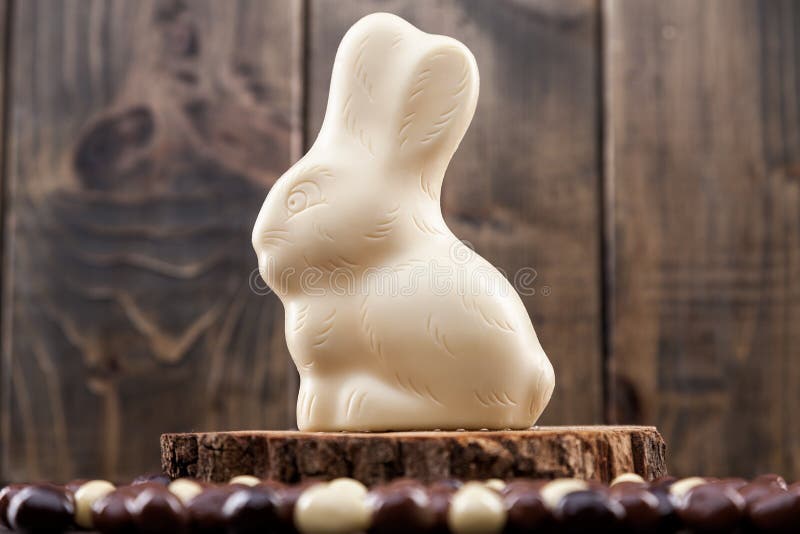 Traditional White Chocolate Easter Holiday Bunny Stock Photo - Image of ...