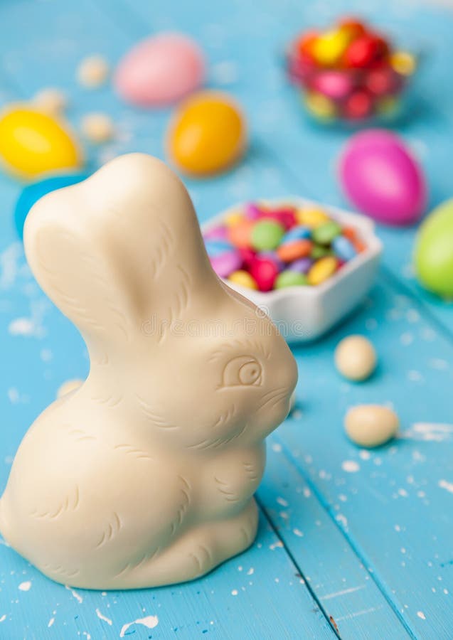Traditional White Chocolate Easter Holiday Bunny Stock Photo - Image of ...