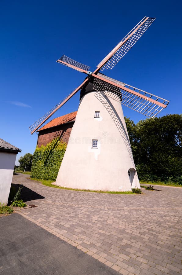 Traditional White Windmill stock image. Image of mill - 161638021