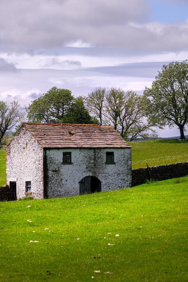 Traditional Whitewashed Barn in Upper Teesdale, England Stock Photo ...
