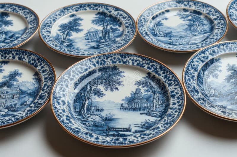 A Traditional Willow Pattern China Plate, Intricate and Historical ...