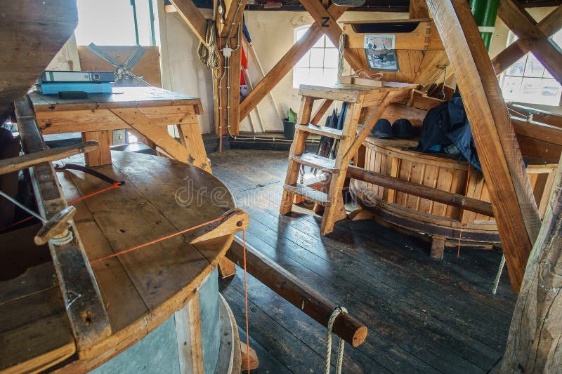 Traditional Wind-driven Mill Stone in Windmill Grenszicht, Netherlands ...