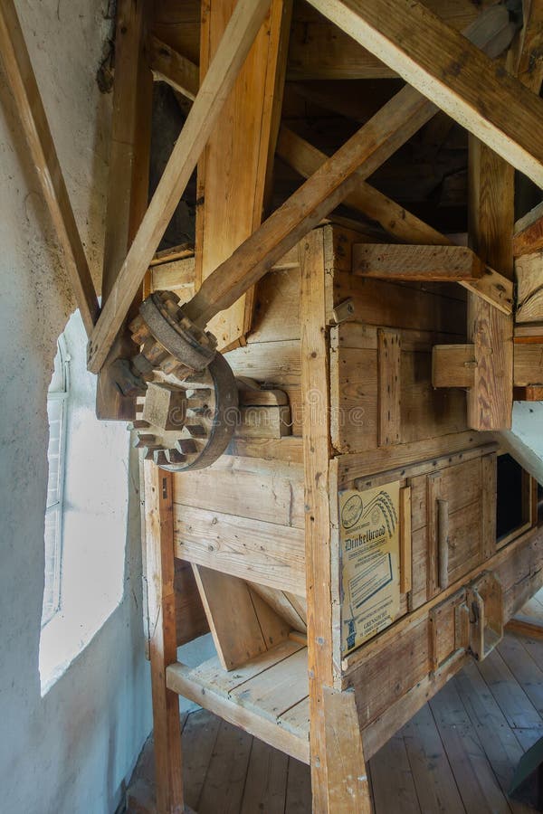Traditional Wind-Driven Rye Sifter in Windmill Grenszicht, Netherlands ...