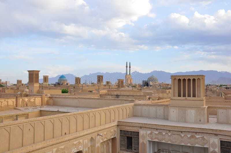 TRADITIONAL WINDCATHERS in YAZD Stock Image - Image of skyline, yazd ...