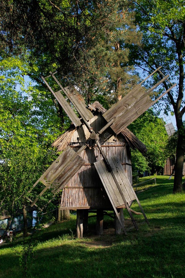 Old Traditional Romanian Windmill Stock Photo - Image of exposing ...