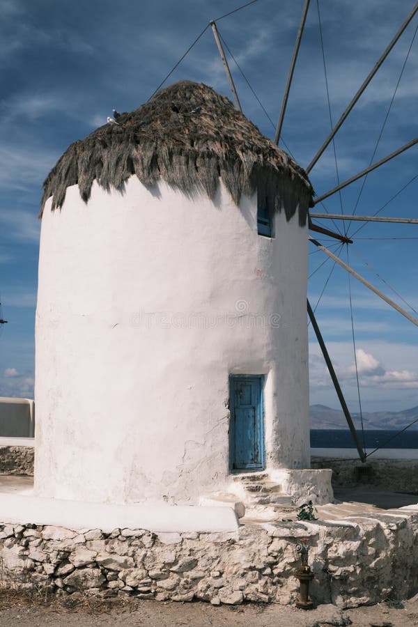 Classic Windmills on the Greek Island of Mykonos Stock Image - Image of ...