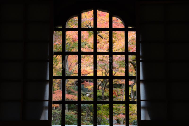Traditional Window with a Grille Stock Image - Image of window, japan ...
