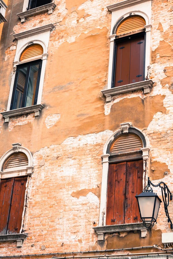 Traditional Window of Typical Old Venice Building Stock Image - Image ...