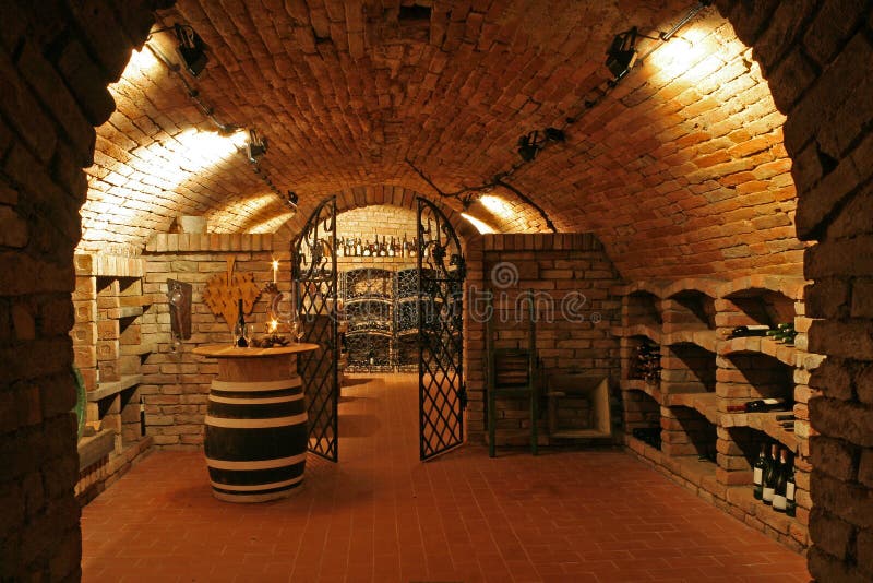 Traditional Wine Cellar Interior Stock Photo - Image of brick, cellar ...