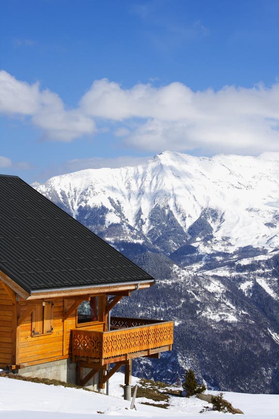 Traditional winter chalet stock photo. Image of typical - 4853716
