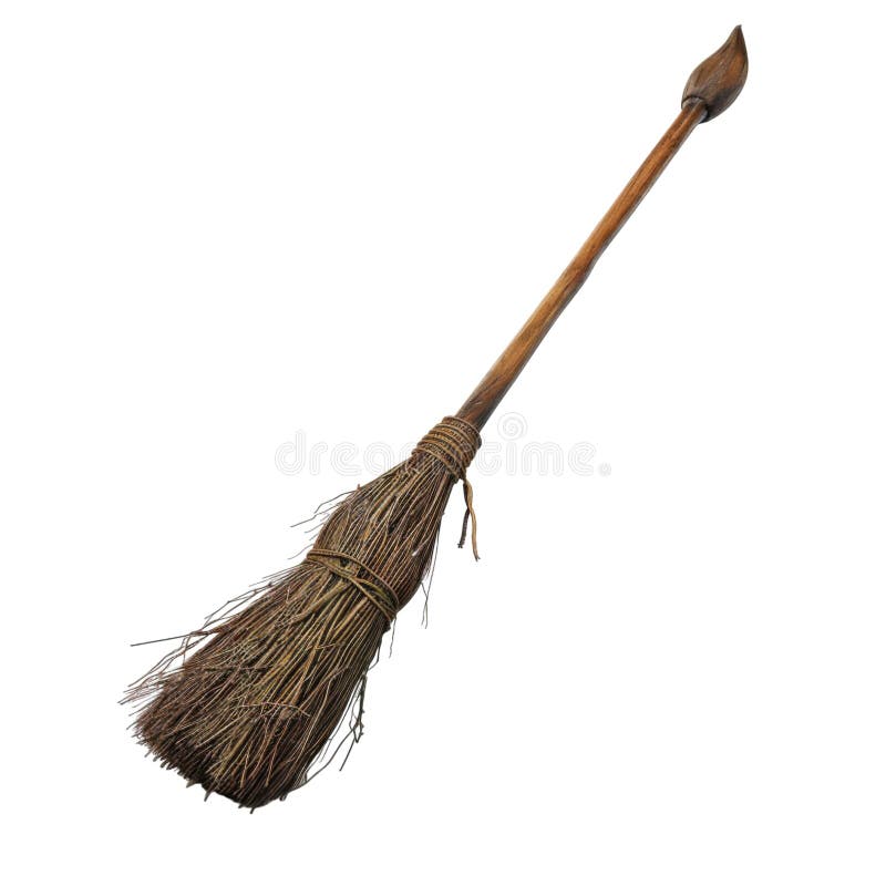 A Traditional Witch S Broom with a Wooden Handle and Twigs Stock Photo ...