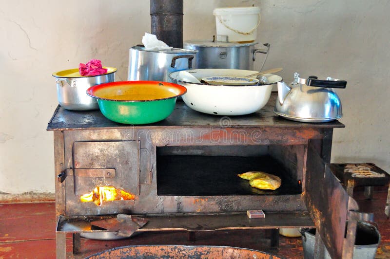 Traditional Wood Burning Stove Stock Image - Image of furnace, heating ...