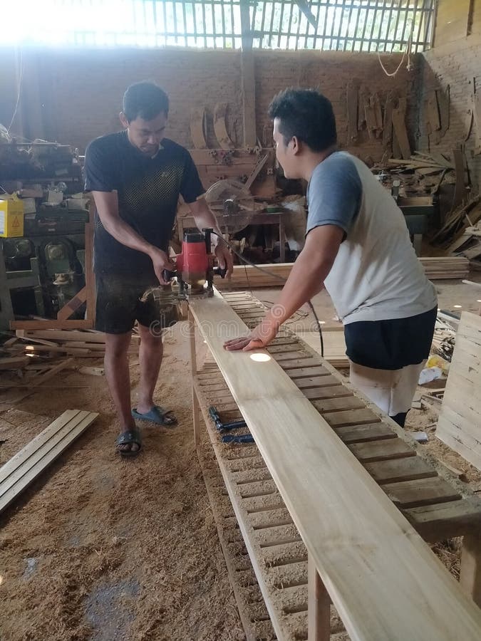 Traditional wood craftsmen editorial photo. Image of floor - 261647851