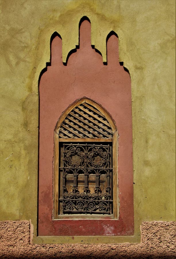 Traditional Wood and Iron Moroccan Window Stock Photo - Image of ...