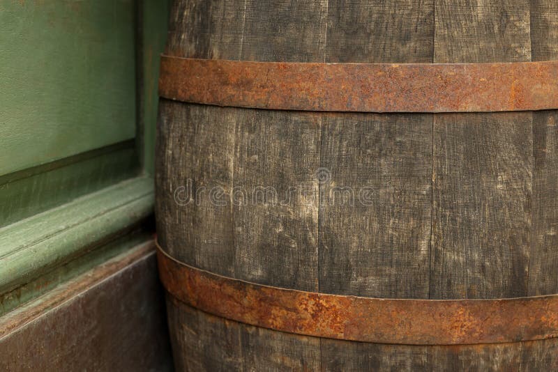 Traditional Wooden Barrel Outdoors, Closeup. Wine Making Stock Photo ...