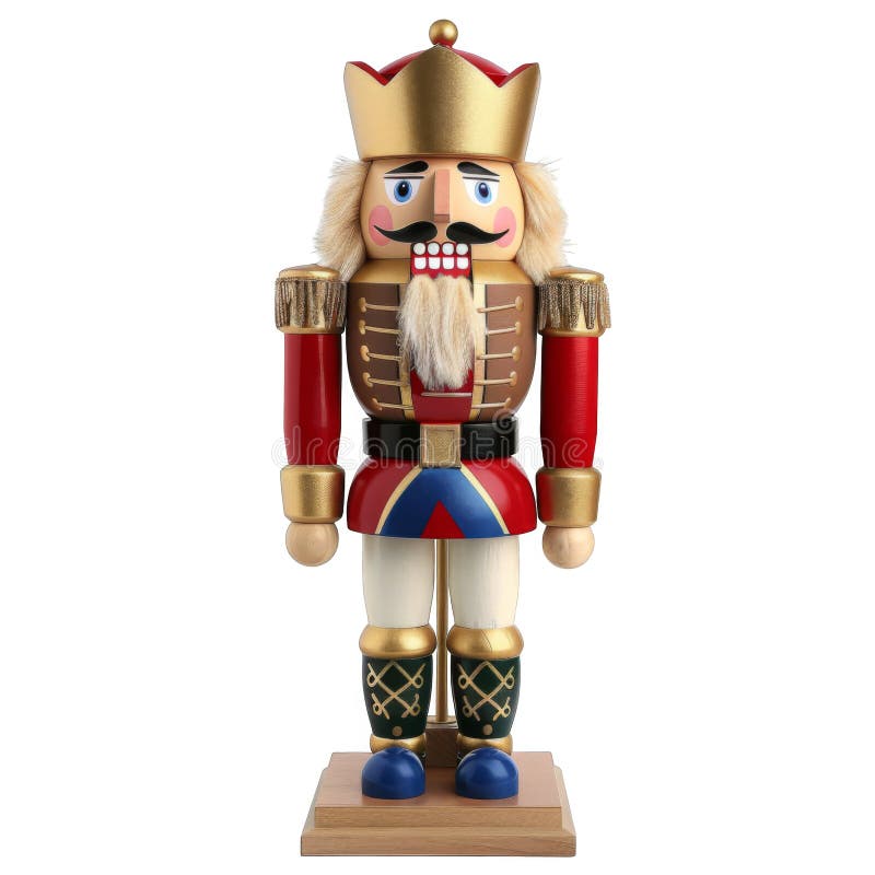 Traditional Wooden Nutcracker Toy with Crown and Mustache Stock Image ...