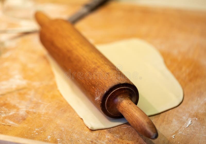 Traditional Wooden Rolling Pin for Rolling Dough. Stock Image - Image ...