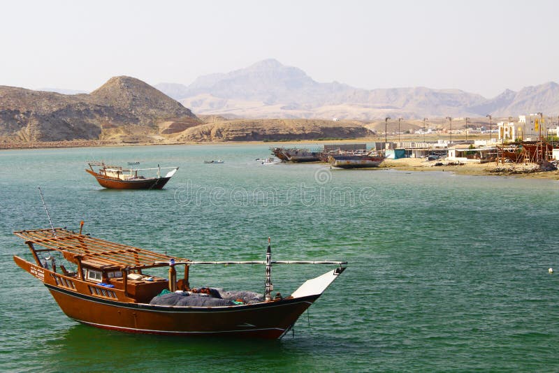 Traditional Wooden Ships in the Harbor of Sur, Sultanate of Oman Stock ...