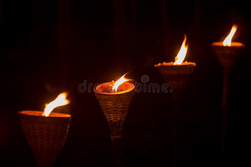 Traditional Wooden Torch Flame Stock Image - Image of lamp, dark: 81002519