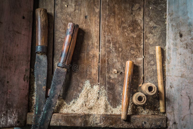 Traditional Woodworker Tools Stock Image - Image of bamboo, workshop ...