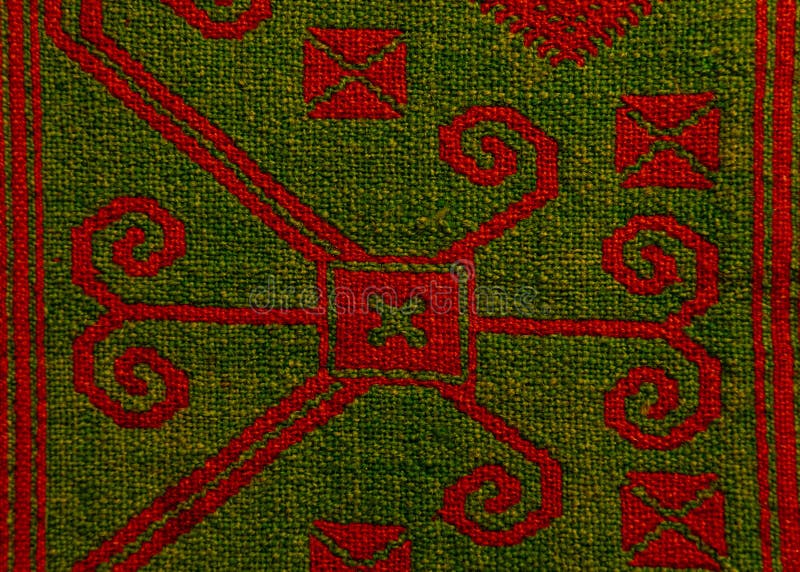 Traditional Wool Mat Texture with Floral Pattern Stock Photo - Image of ...