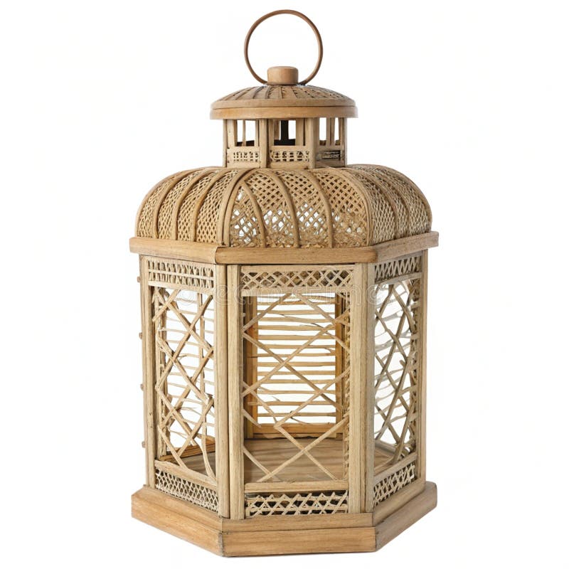 Traditional Woven Lantern Isolated on White Background Stock ...