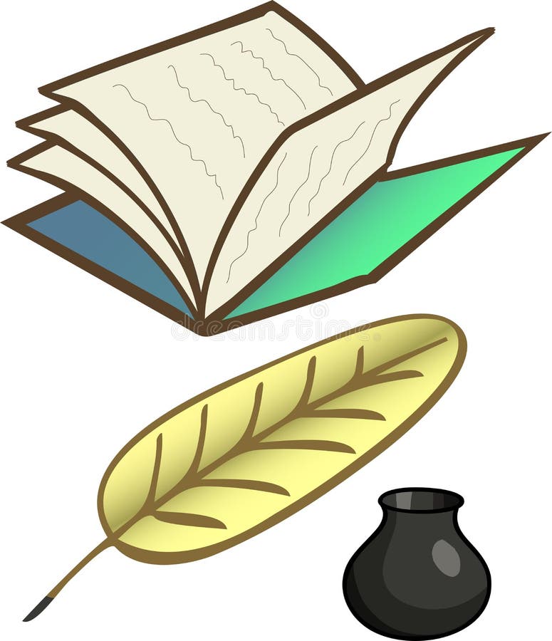 Traditional Writing Objects Stock Illustration - Illustration of ...