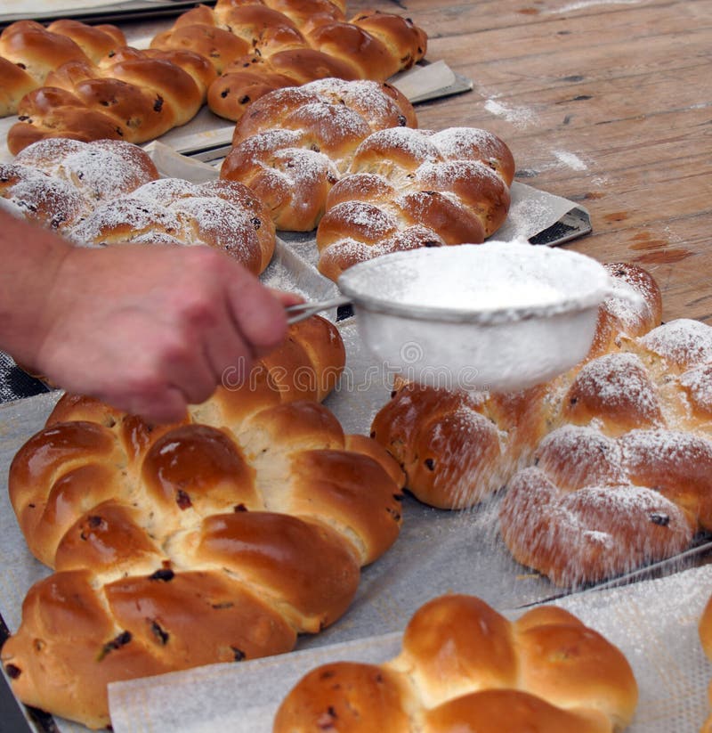 Traditional Yeast Bread on Farmers Market Stock Image - Image of bakery ...
