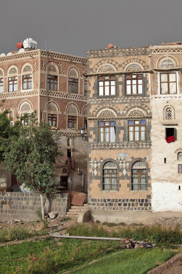Traditional Yemeni Buildings Stock Photo - Image of white, architecture ...