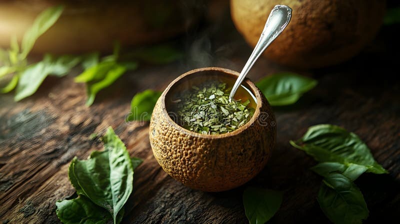 Traditional Yerba Mate in Wooden Bowl Stock Image - Image of mate, herb ...