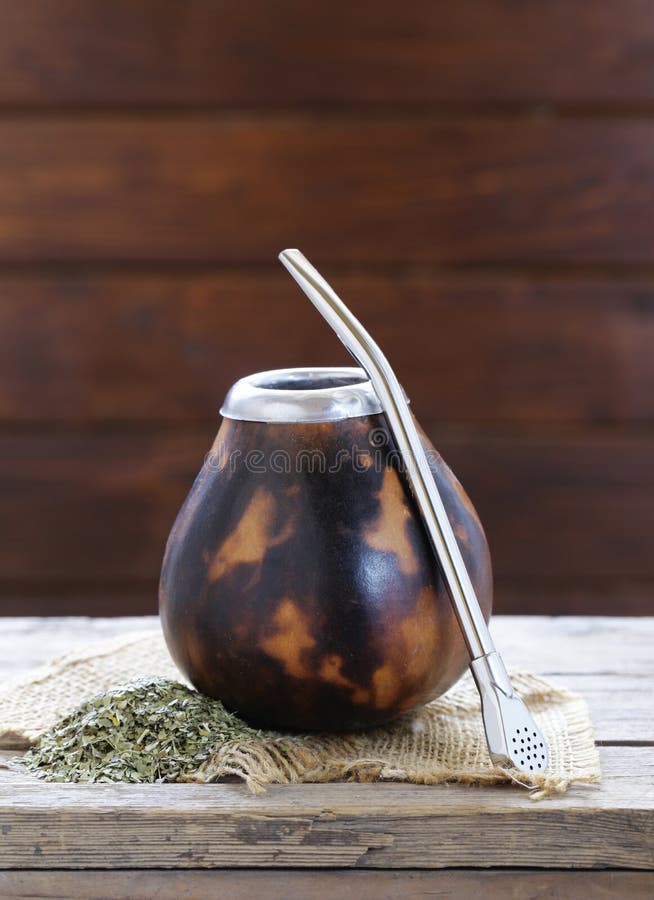 Traditional Yerba Mate Tea in Calabash Mug Stock Image - Image of leaf ...