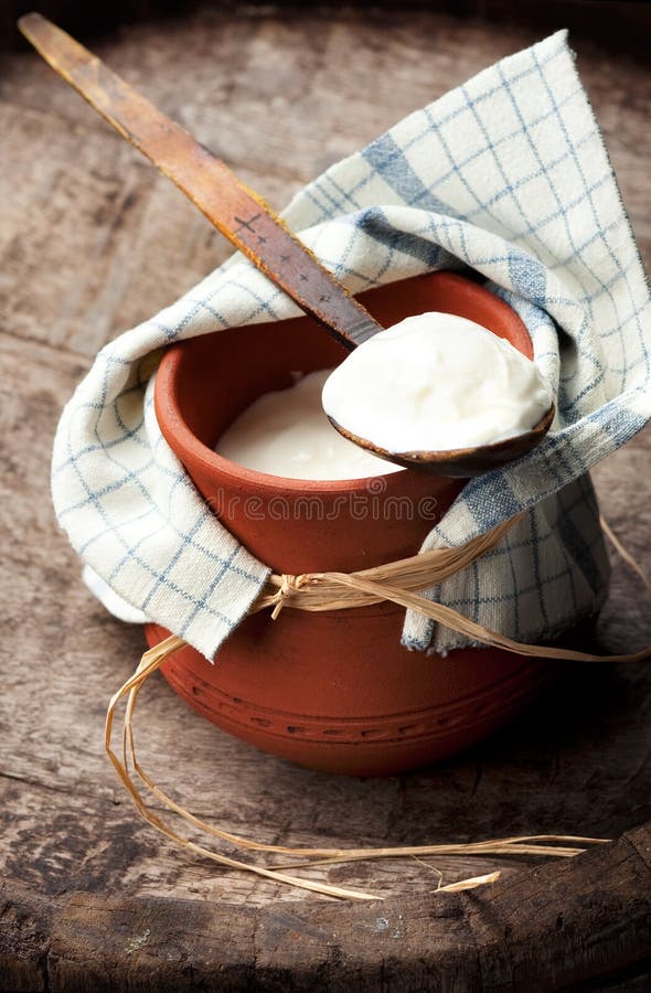 Traditional yogurt stock image. Image of healthy, clay - 14000409