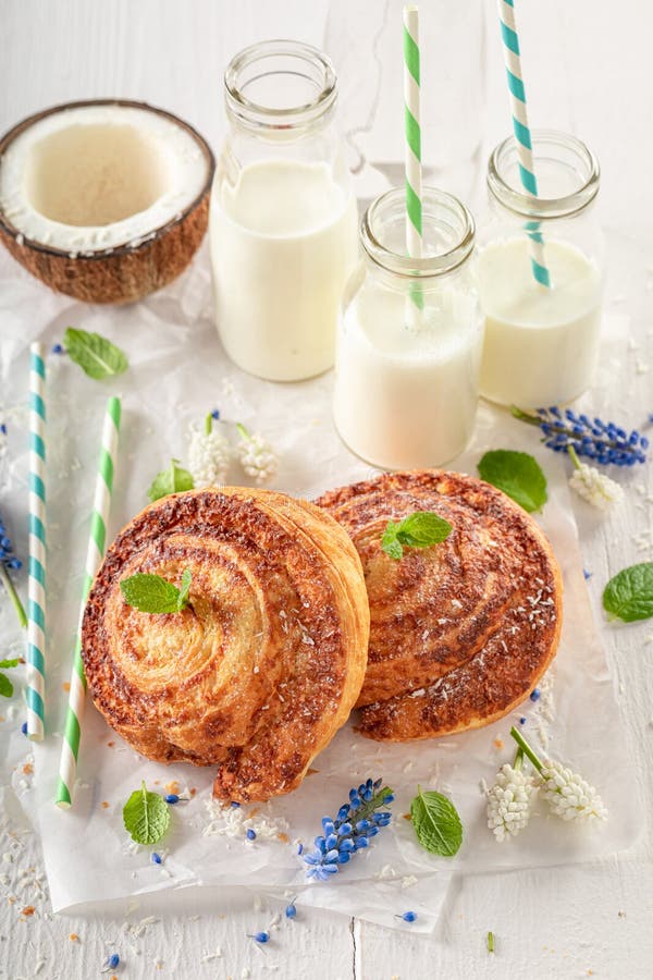 Traditionally Coconut Rolls As Swedish Dessert. Popular Swedish Dessert ...